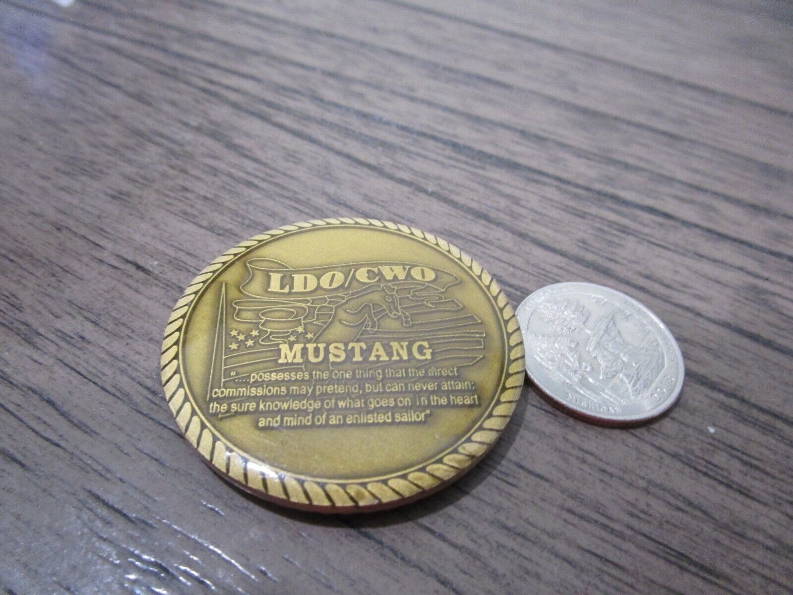 United States Navy Law Enforcement LDO / CWO Mustang Challenge Coin ...