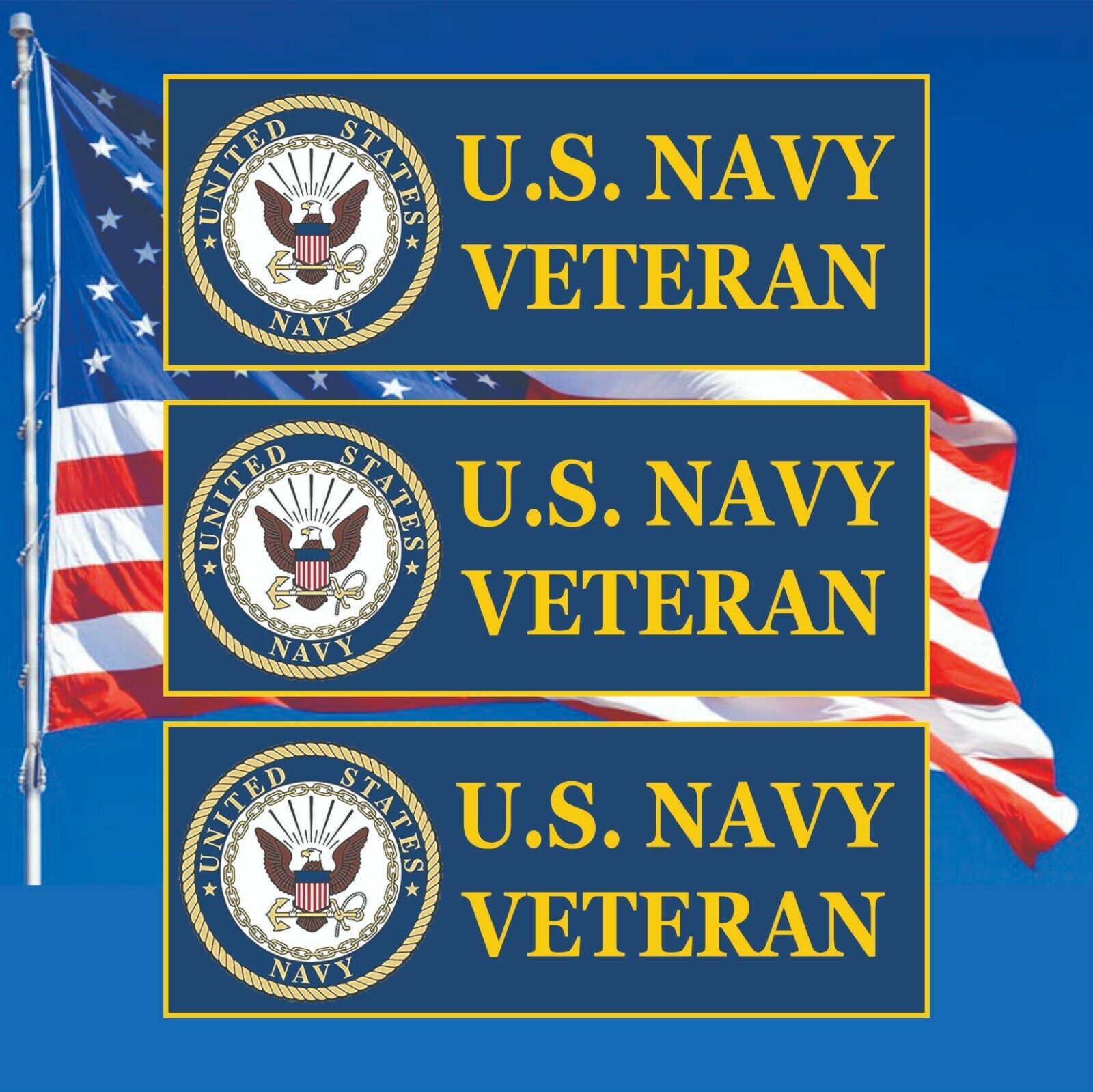 US Navy Veteran Military Bumper Sticker / Decal - Decals & Vinyls