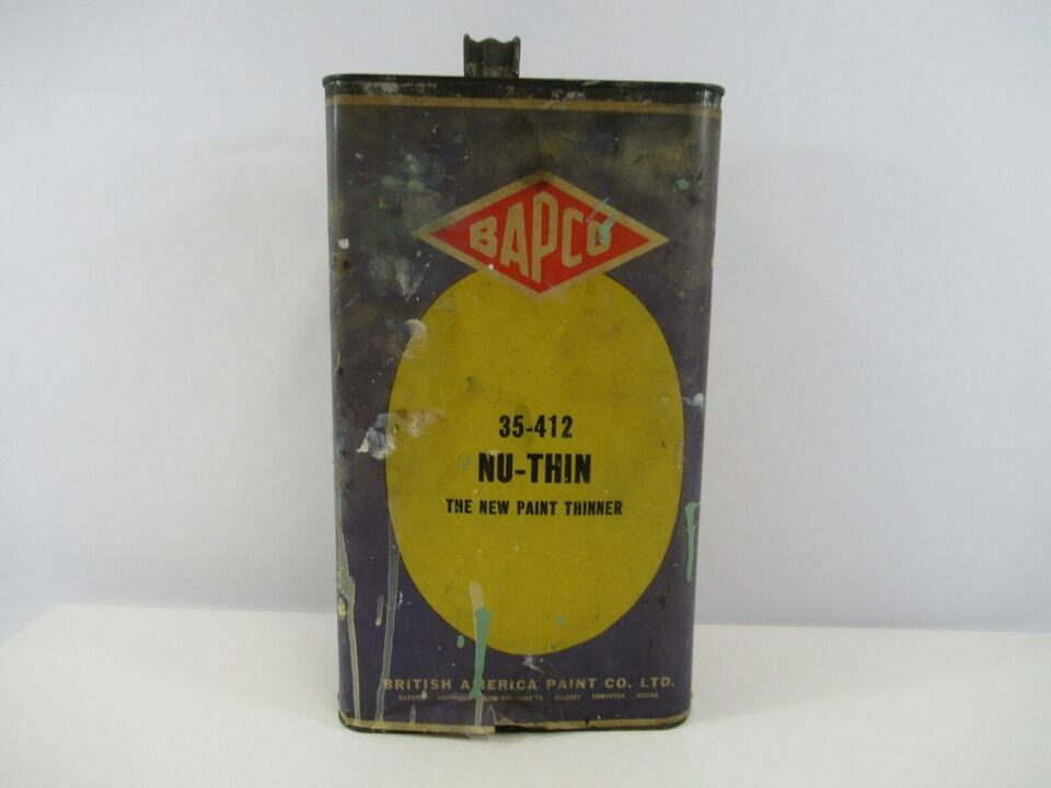 BAPCO Paint Thinner Can Vintage British America Paint Co 1 Gallon Paper ...