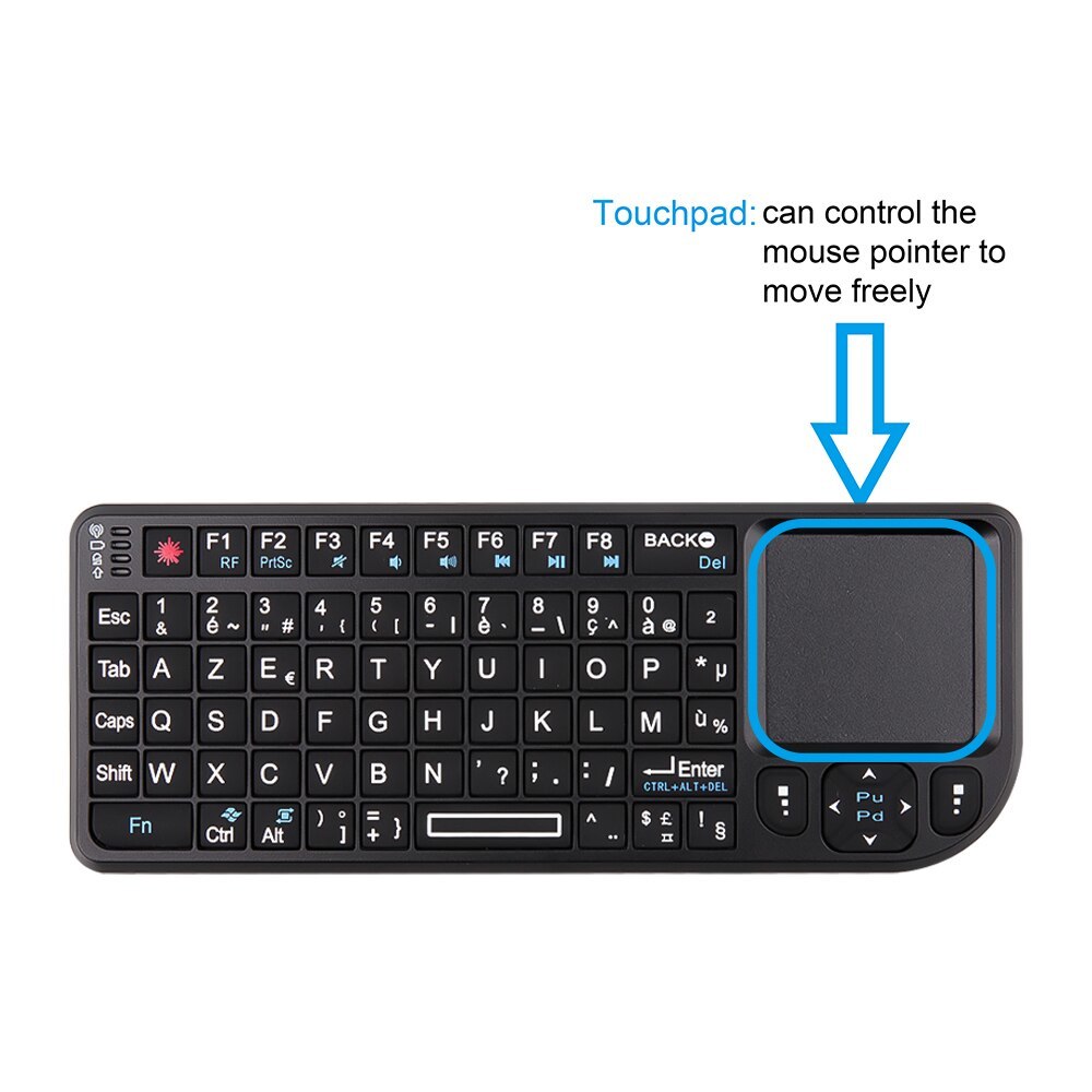 Mini 2.4G RF Wireless Keyboard - Rainbow Backlight, French - Keyboards ...