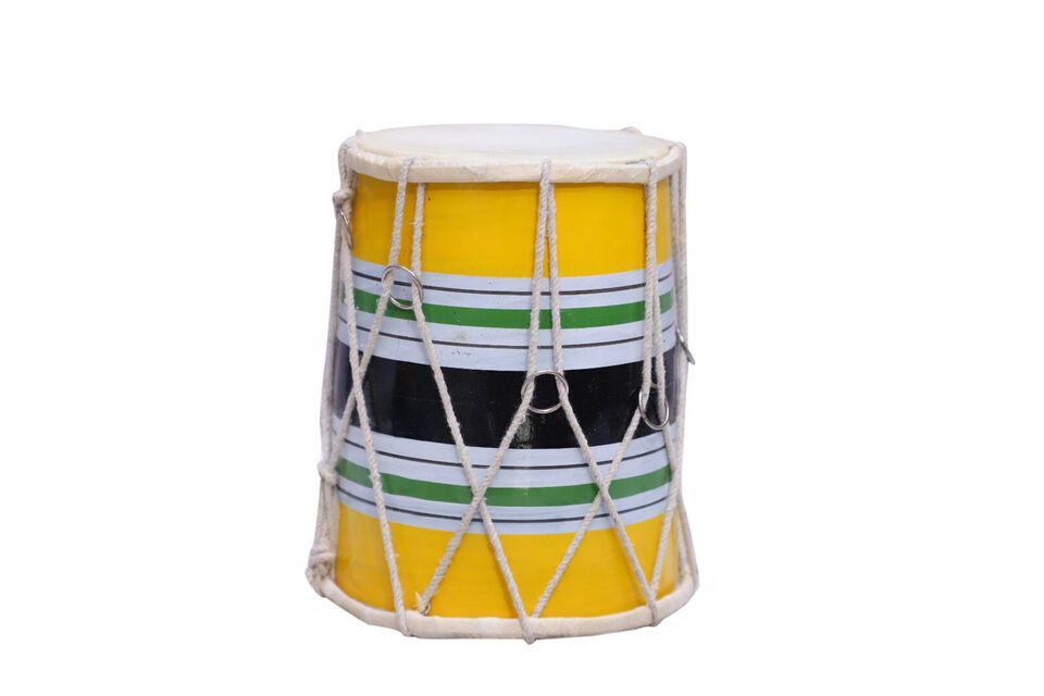 Baby Dholak Musical Instrument Dholki wooden With hand drum dhol 8 inch ...