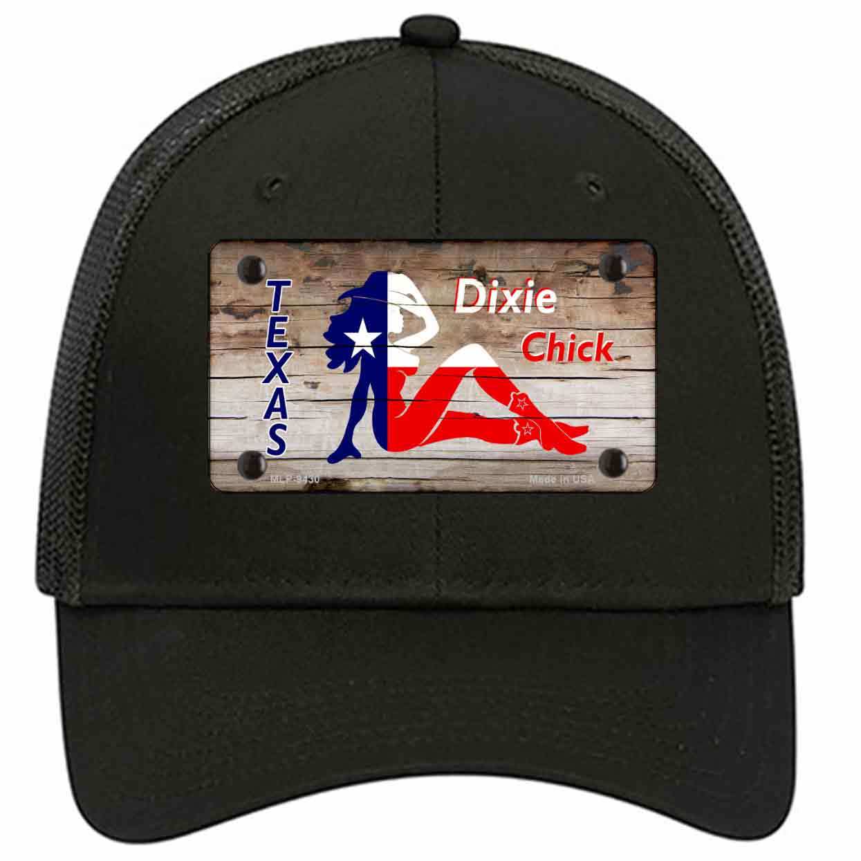 Dixie Chicks Texas Wood Novelty Black Mesh License Plate Hat - Hats