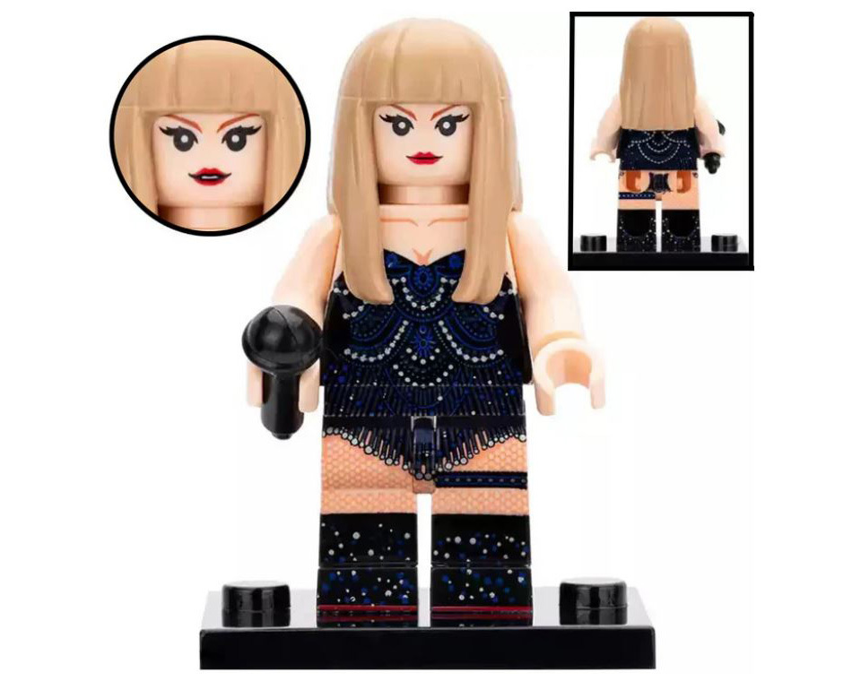 Taylor Swift Eras Tour Singer Black Silver Outfit Custom Minifigures ...