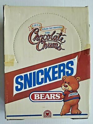 Vintage 1987 Snickers Chocolate Chums Display Case Flocked Bears BOX ...