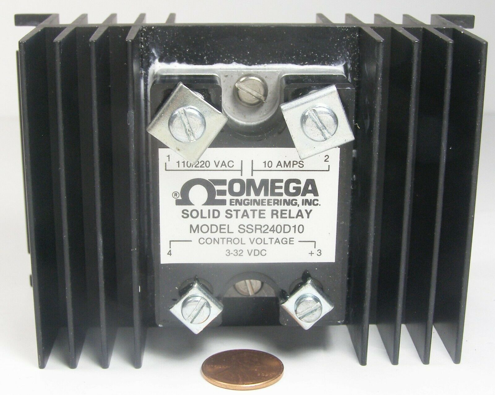 Omega Solid State Relay with Heat Sink SSR240D10 3-32VDC 110/220VAC 10A ...