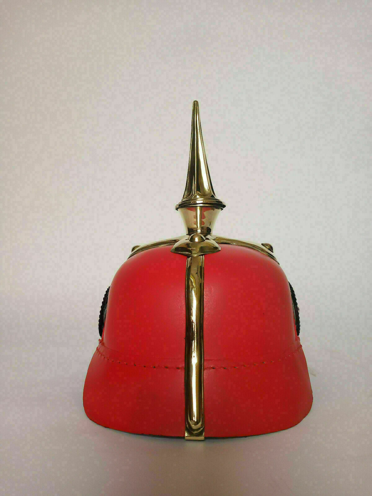 Leather Armor Spike Helmet German Pickelhaube Prussian Helmet Red Helm ...