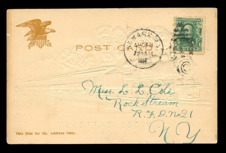 Vintage Paper Train Postcard UDB 1907 Cancel Embossed Limited Express ...
