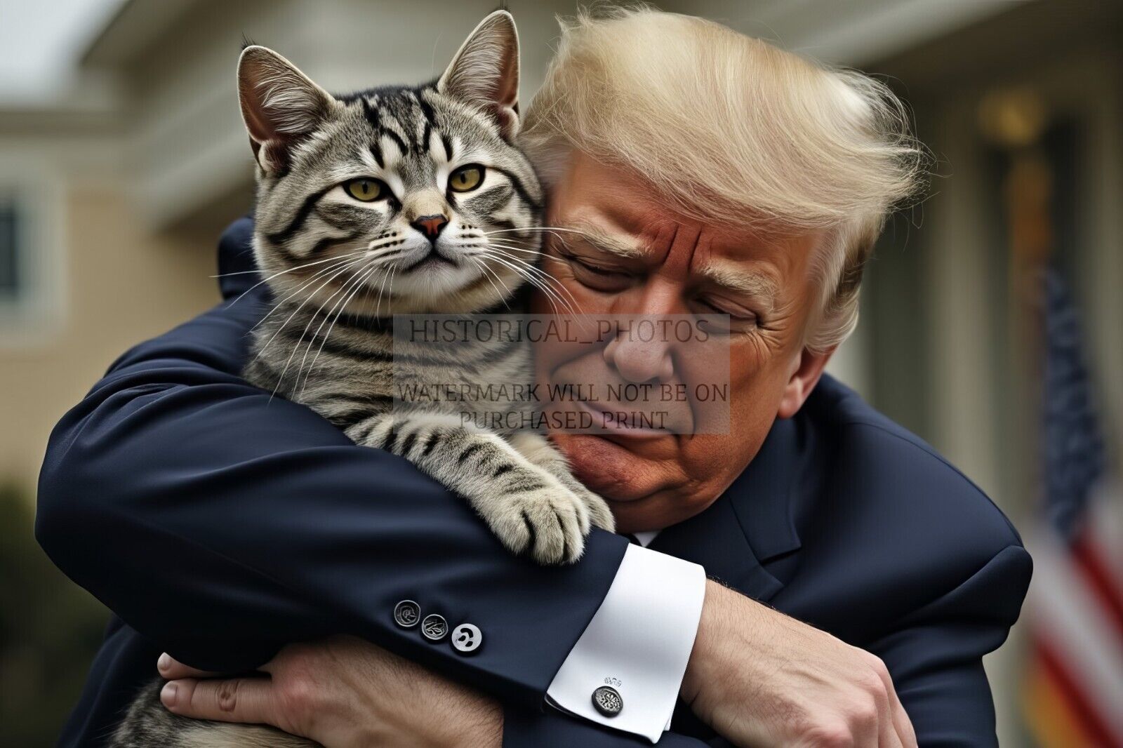 President Donald Trump Hugging A Cat 4X6 Ai and similar items