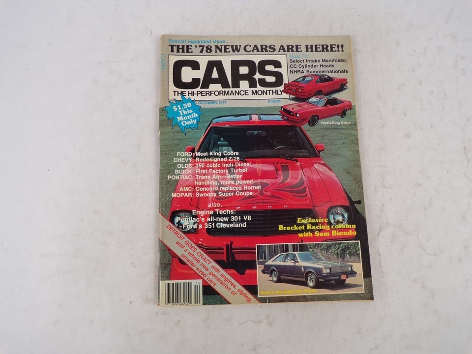 October 1977 Cars Hi-Performance Monthly The '78 New Cars Are Here ...
