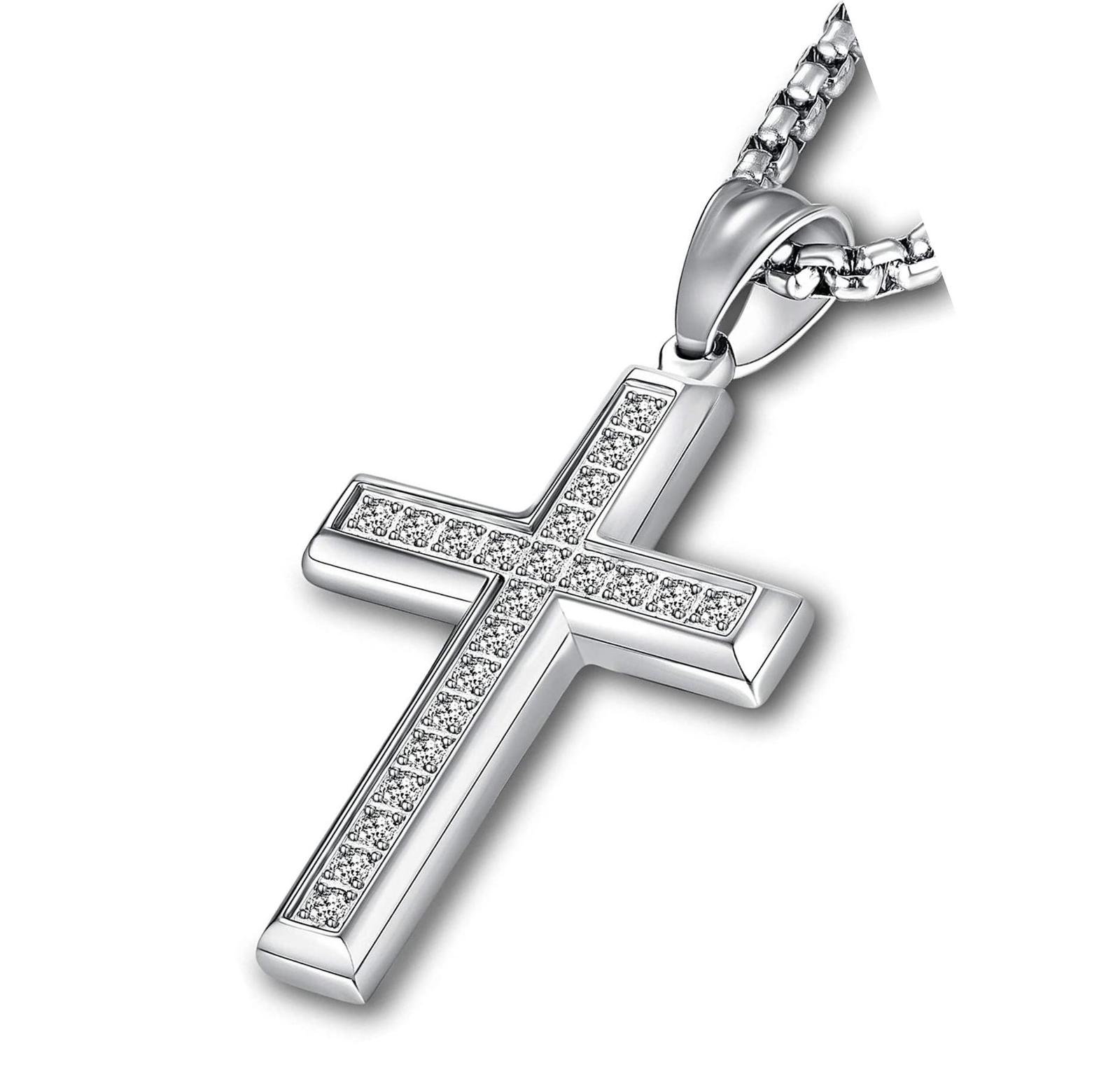 Men's Cross Necklace 316L Stainless Steel Jesus Ankh - Crucifixes & Crosses