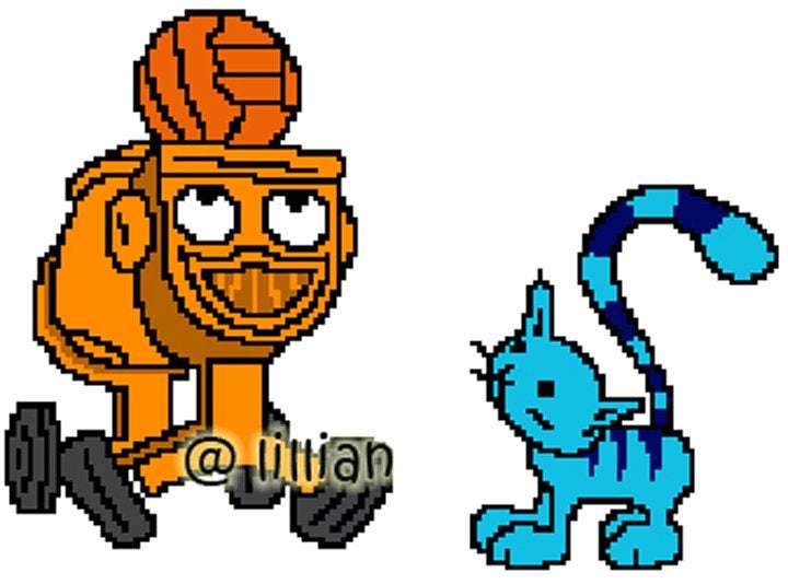 BOB the Builder ~ DIZZY with PILCHARD playing ball Cross Stitch Pattern ...