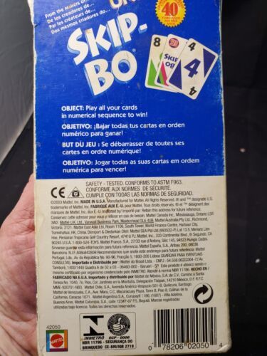 Skip-Bo Card Game Mattel 2003 Complete with instructions - Card Games ...