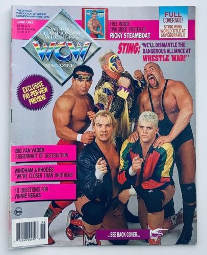 WCW Wrestling Magazine June 1992 Sting, Big Van Vader, Windham & Rhodes ...