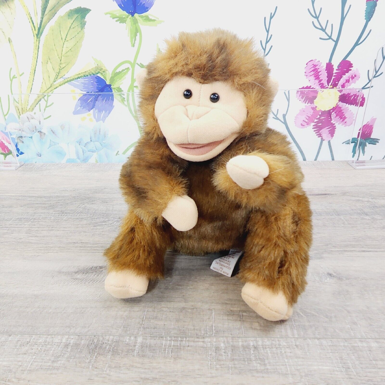 Folkmanis Folktails Monkey Hand Puppet Plush 10" Brown Long Tail ...