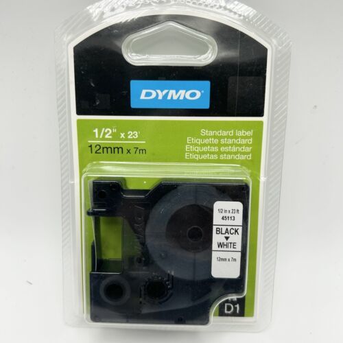 GENUINE Dymo D1 Standard Label 1/2in x 23ft (12mm X 7m), Blue on White ...