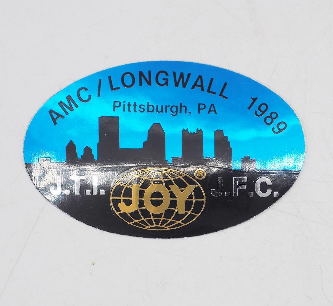 Coal Mining Helmet Decal Sticker Joy Mining AMC Longwall 1989 ...