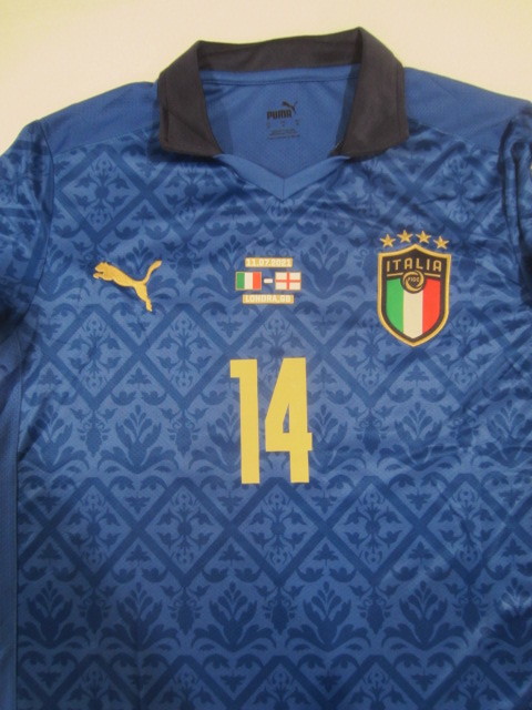 Federico Chiesa Italy 20/21 Euro Final Stadium Blue Home Soccer Jersey 2020-2021 - Soccer-European