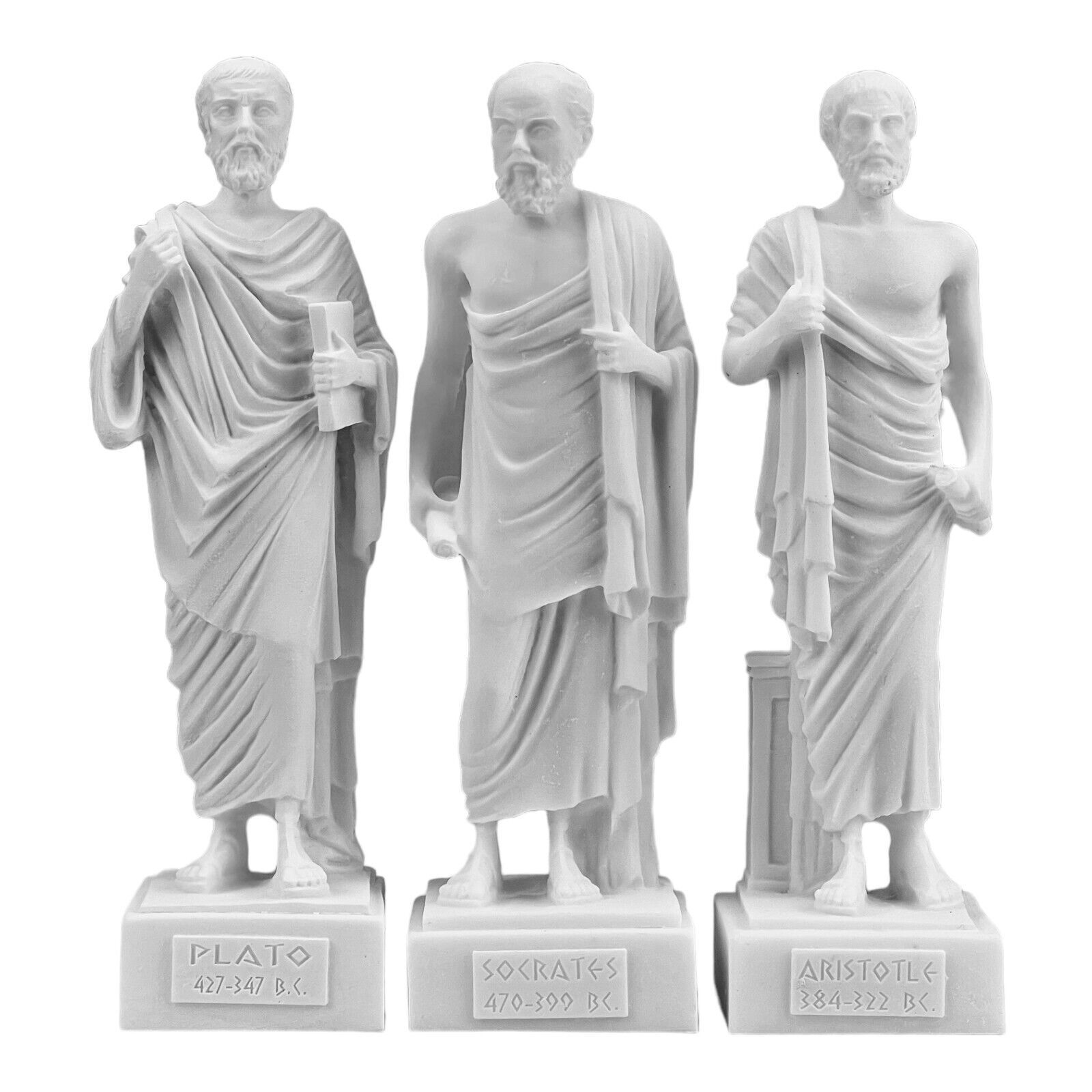 Set of 3 Socrates Aristotle Plato Greek Philosophers Statue Sculpture ...