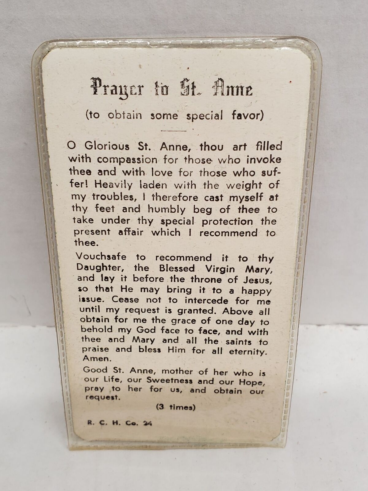 Vintage Prayer Card - Prayer to St. Anne - Printed in Italy - Laminated ...