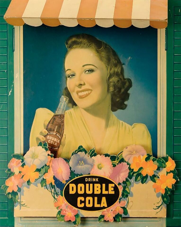 Double Cola Metal Advertising Sign - Advertising