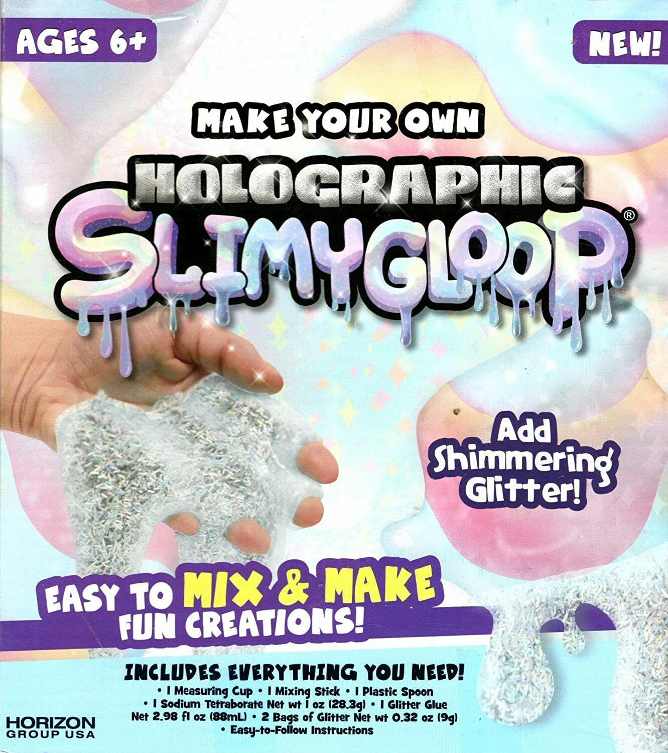 Horizon Group USA Holographic Slime Gloop - Add Shimmering Glitter ...