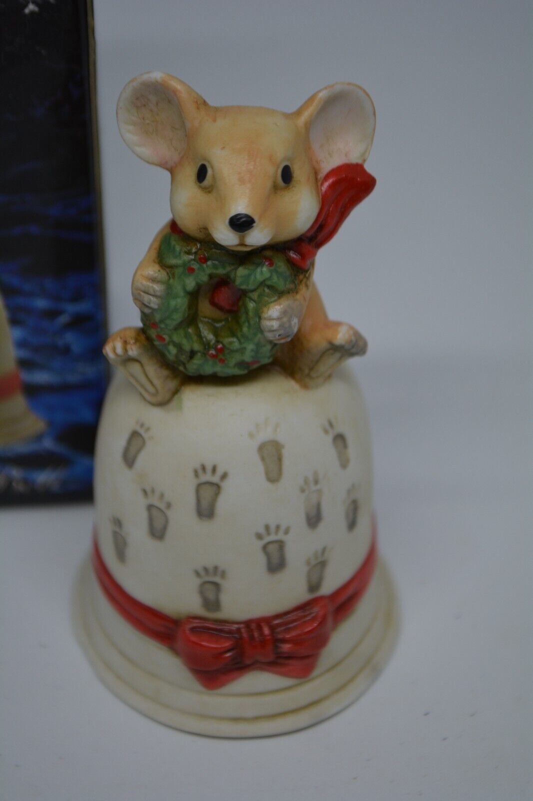 Vintage Christmas Mouse Porcelain Bell Gift Gallery Kmart 80s Figurine ...