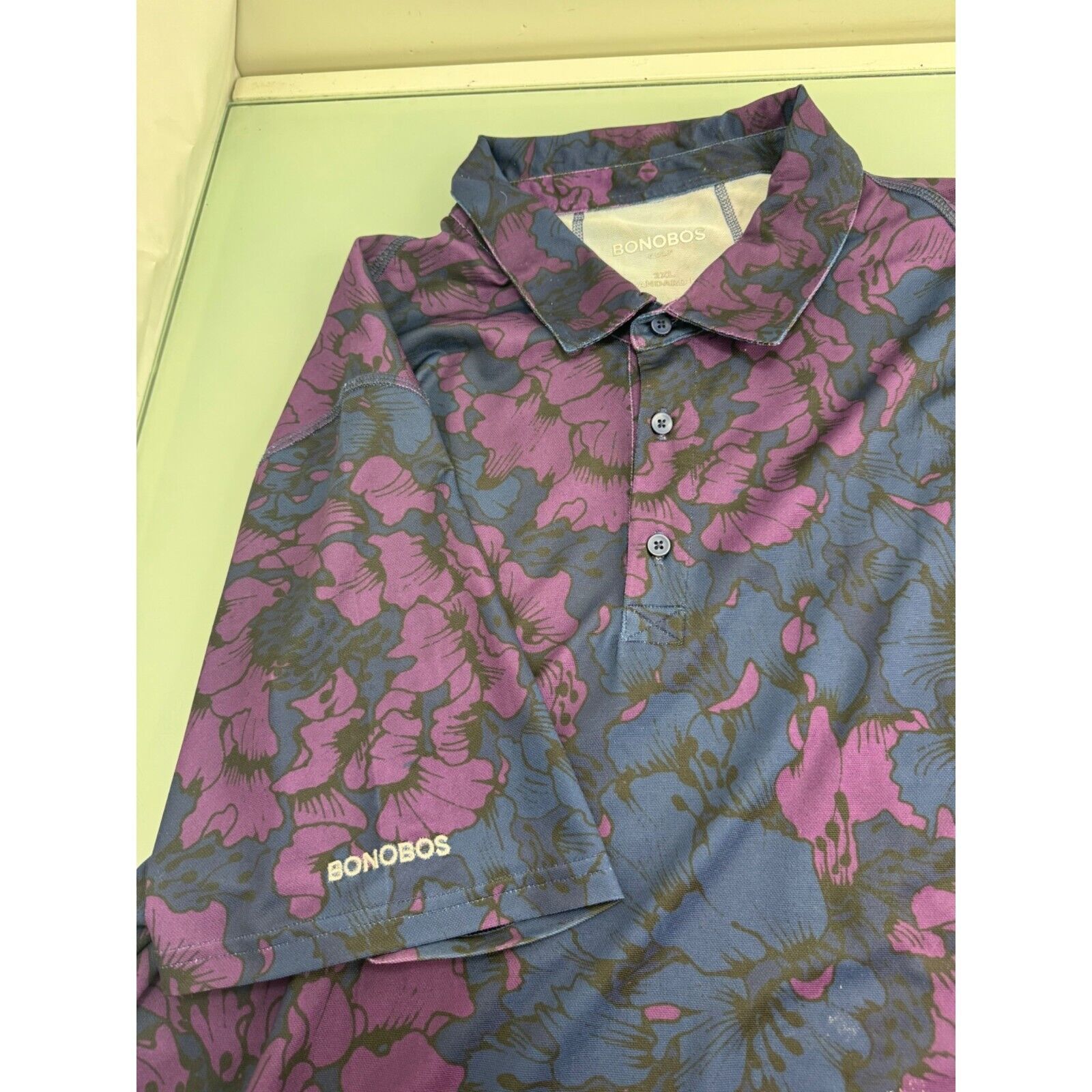 Bonobos Golf Men Polo Shirt Floral Mesh Stretch Standard Fit XXL 2XL ...