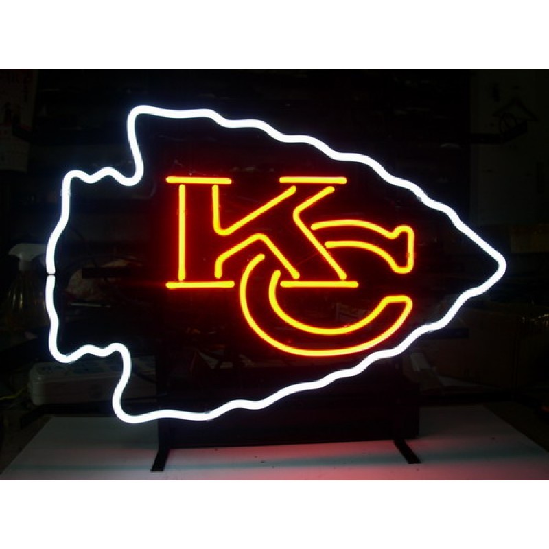 NFL Kansas City KC Chiefs Beer Bar Neon Light Sign 15" x 12" - Budweiser