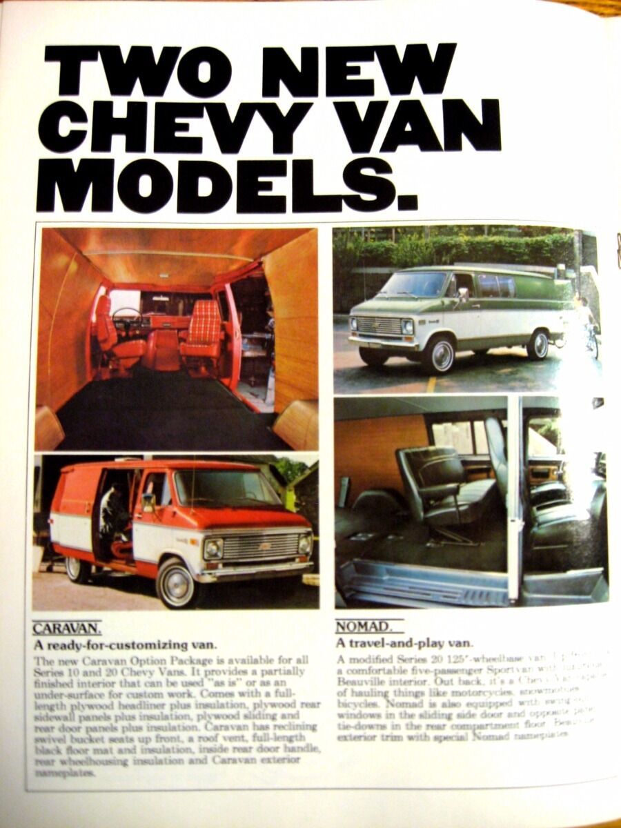 1977 Chevrolet Chevy Van Brochure Nomad Caravan Sportvan Cube 110 125 ...