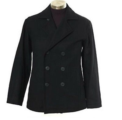 Haggar Men's Winter Outerwear Church Black coat Wool blend Peacoat ...