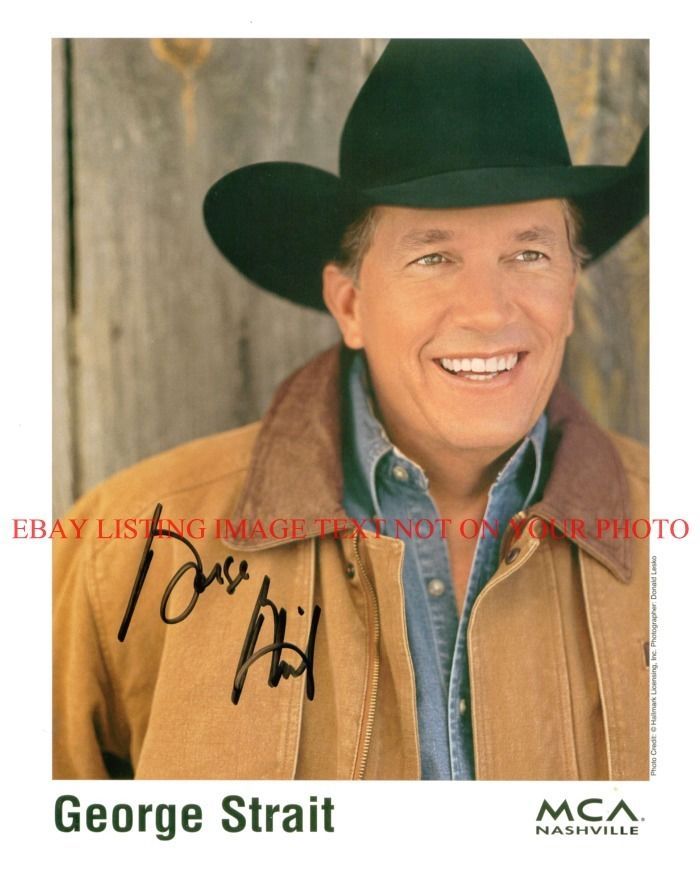GEORGE STRAIT AUTOGRAPHED 8x10 RP PUBLICITY PHOTO PURE COUNTRY MUSIC ...