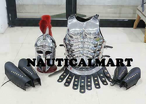 NauticalMart Armor Greek Corinthian Helmet W/Muscle Jacket Leg ...