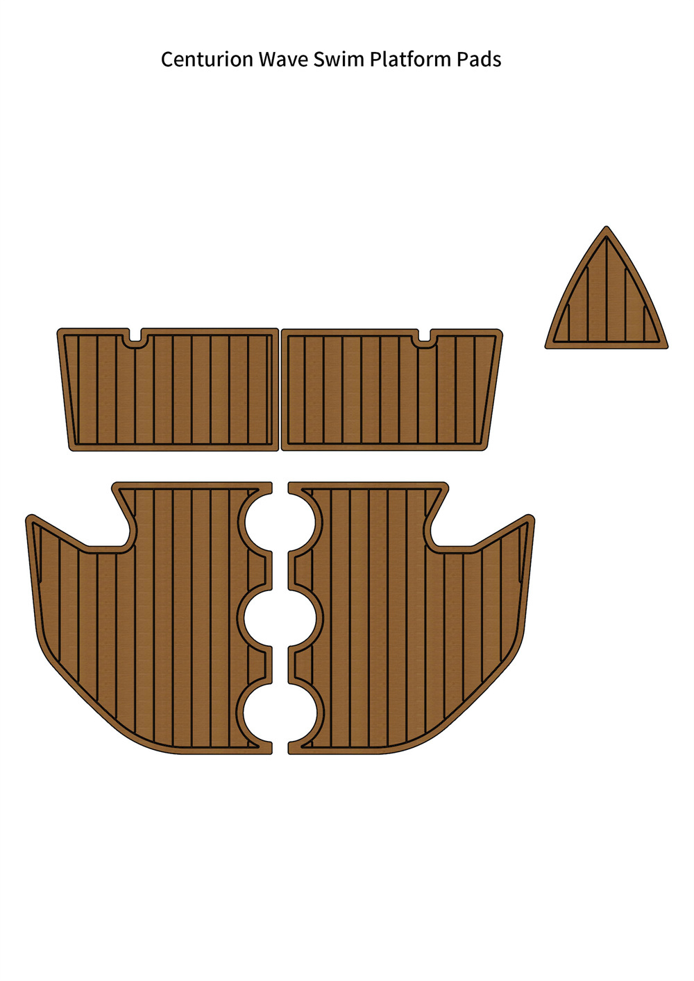 Centurion Wave Swim Platform Step Pad Boat EVA Foam Faux Teak Floor Mat ...