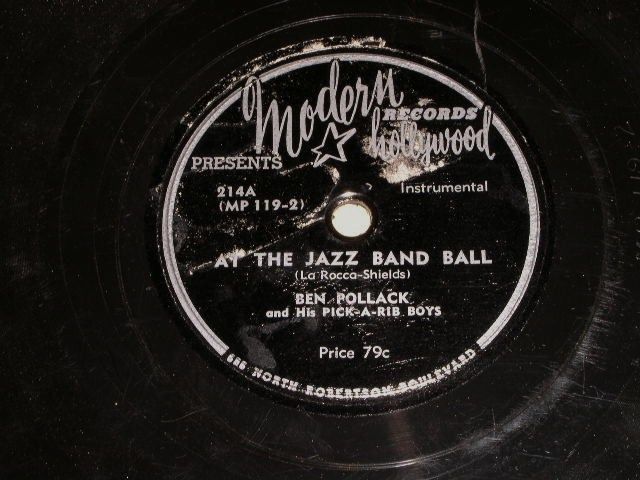 Ben Pollack Pick A Rib Boys At The Jazz Band Ball 78 Rpm Record Vintage ...