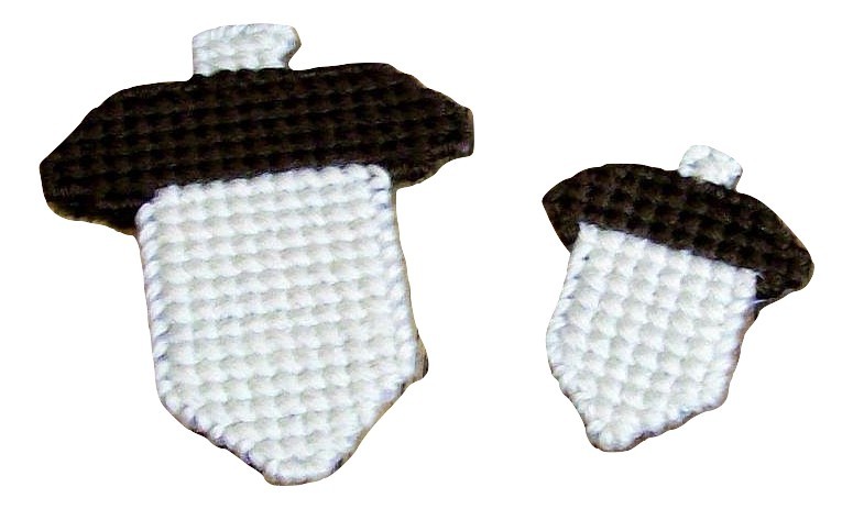 Plastic Canvas Acorn Magnets, Fridge Decor, Needlepoint, Handmade ...