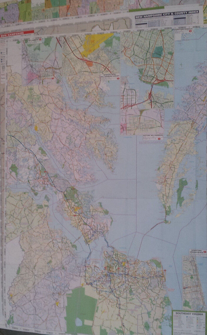 Southeastern Virginia VA Laminated Wall Map (R) - Maps & Atlases