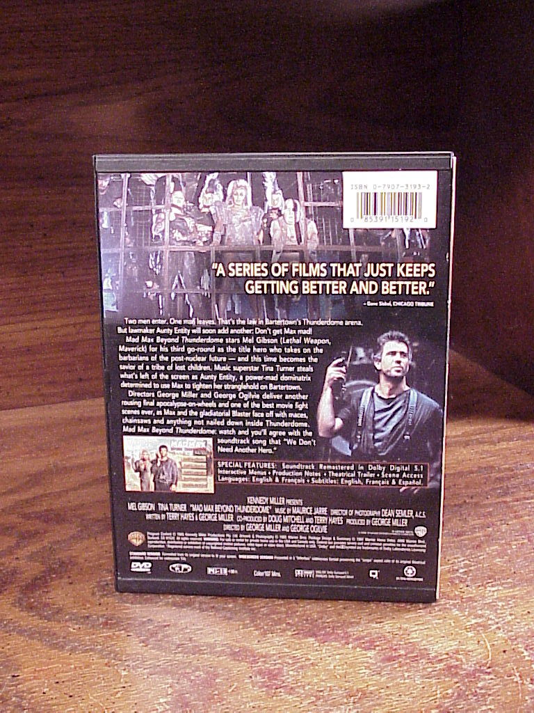 Mad Max Beyond Thunderdome DVD, with Mel Gibson, used, 1985, PG-13 ...