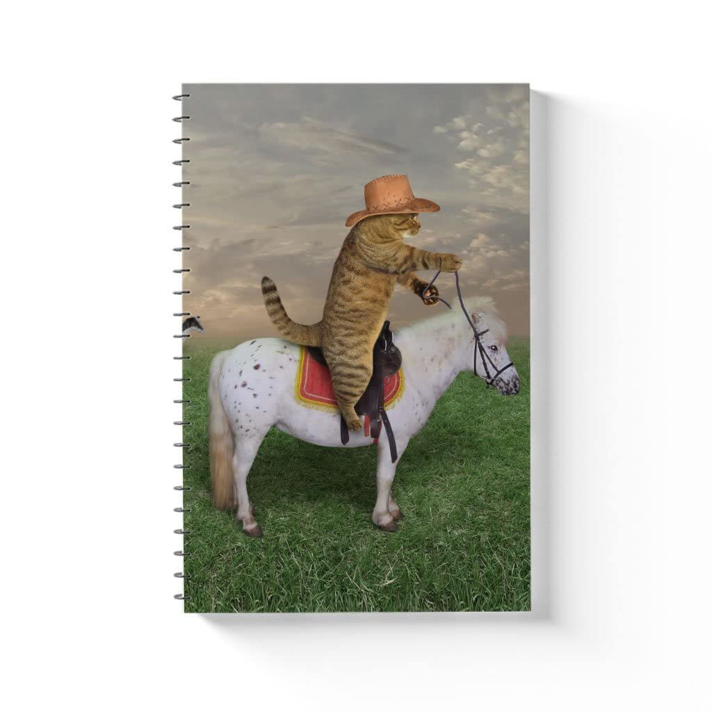 The Cat Cowboy on a Horse Spiral Notebook - Cat in the Hat Spiral ...