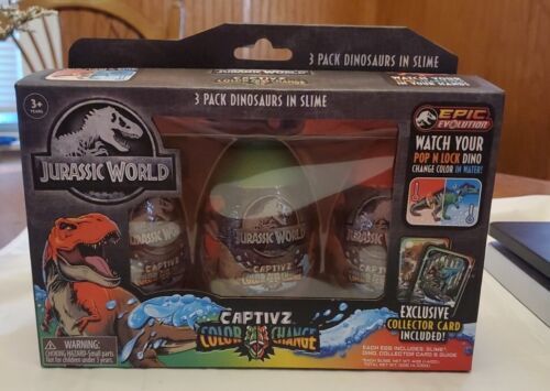 Jurassic World Captivz Eggs Color Change Dinosaurs In Slime 3 Pack ...