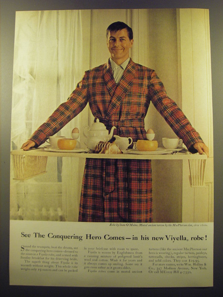 1959 Viyella Robe Ad - See the conquering Hero comes - in his new ...