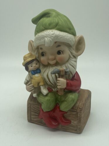 Vintage Homco Home Interiors Christmas Elf Toy Maker Ceramic Pixie ...
