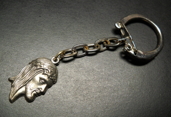 Jesus Christ Key Chain Profile in Crown of Thorns Silver Color Metal ...