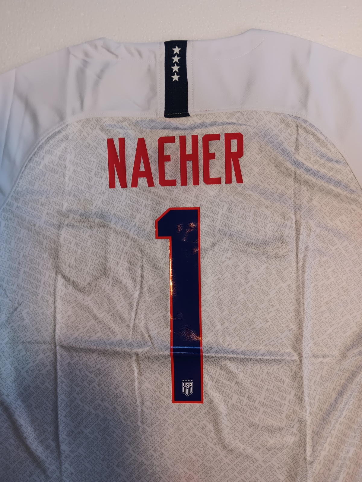 Alyssa Naeher USA USWNT 2019 World Cup 4 Star Home Womens Soccer Jersey ...