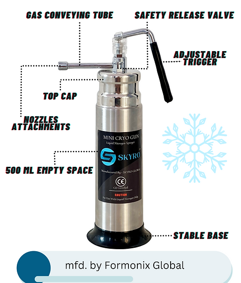 500ml Liquid Nitrogen Freeze Sprayer Mini Cryo Gun Cryogenic Spray ...