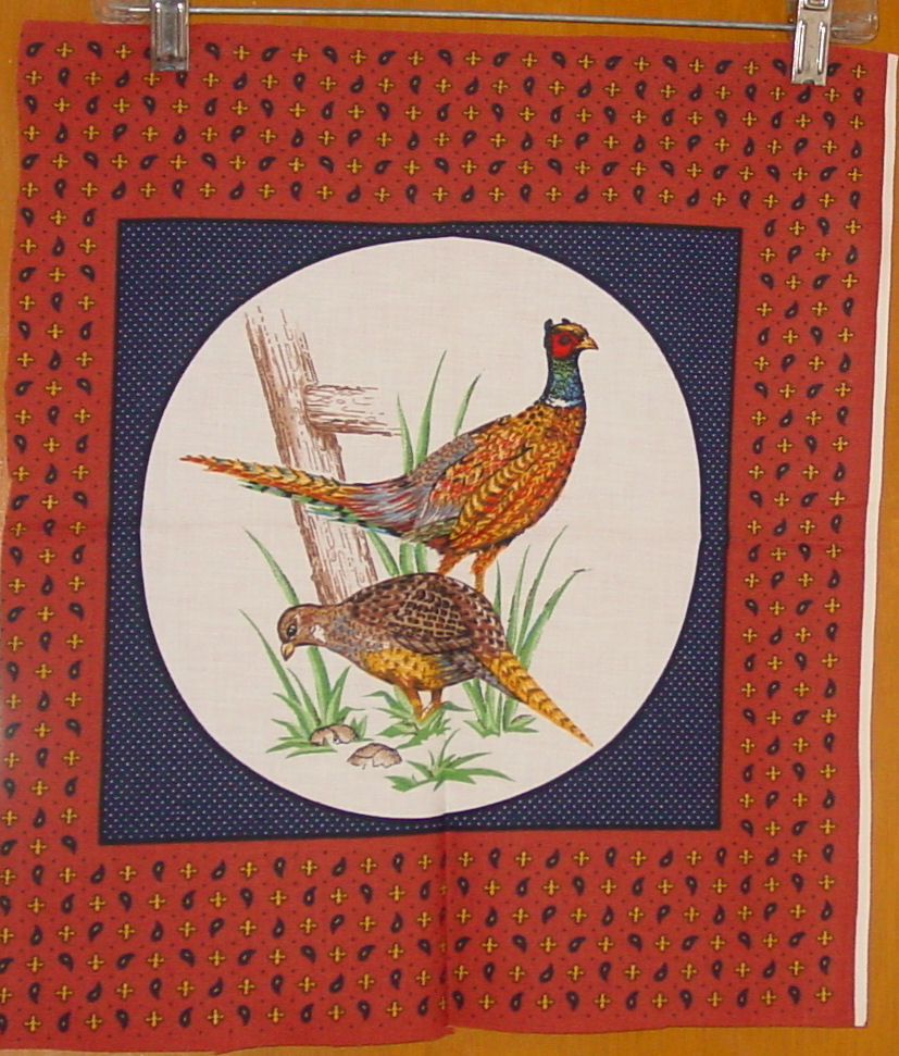 21 Quilt Fabric Picture Blocks Hunting Birds and Dog (3 different, 7 ...