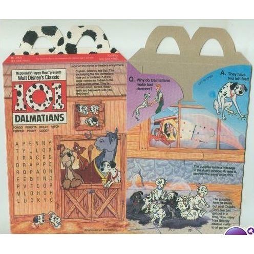 1991 McDonalds 101 Dalmatians Hiding in the Barn Happy Meal Box - Fast Food