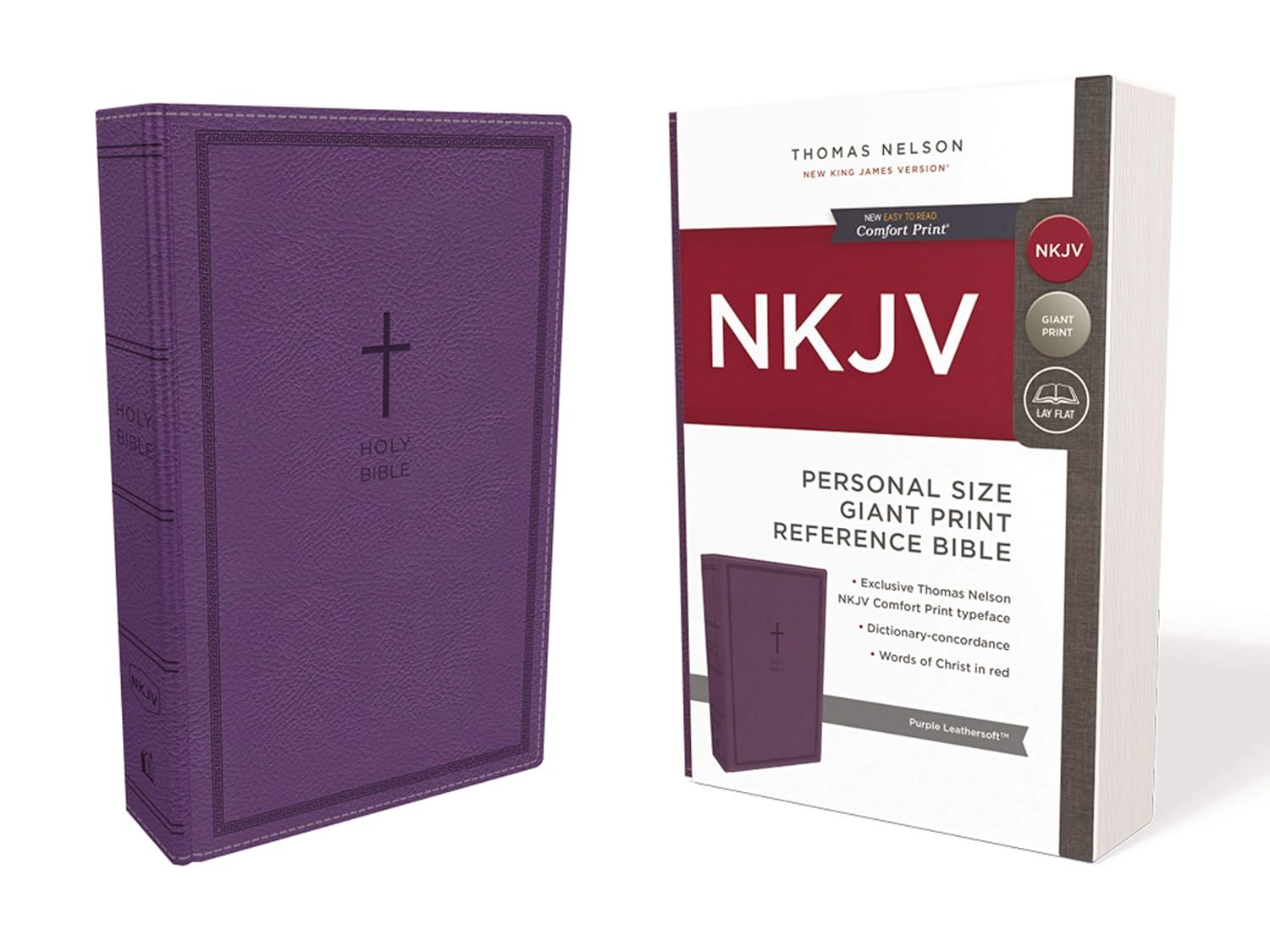 NKJV, Reference Bible, Personal Size Giant Print, Leathersoft, Purple ...