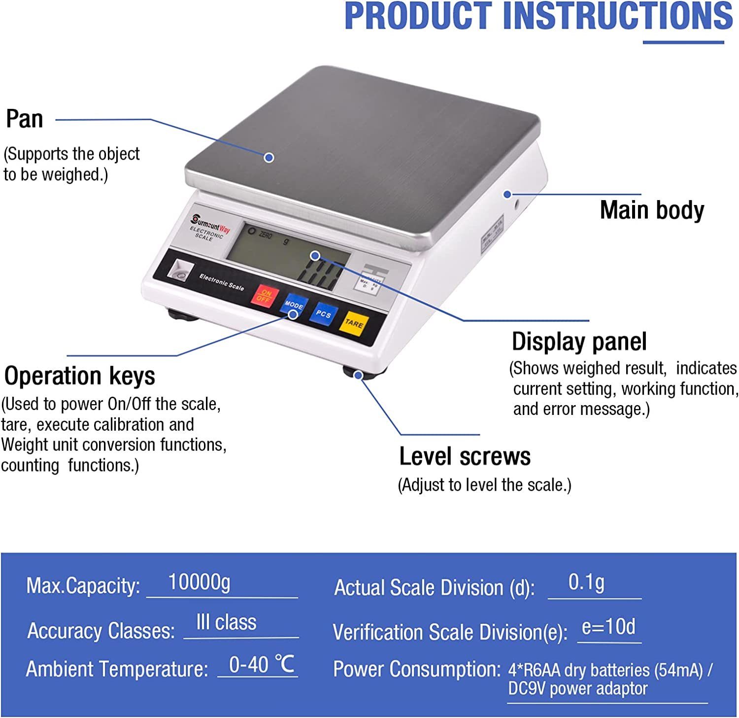 High Precision Scale 10Kg X 0Point1G Accurate Digtal Laboratory Lab ...