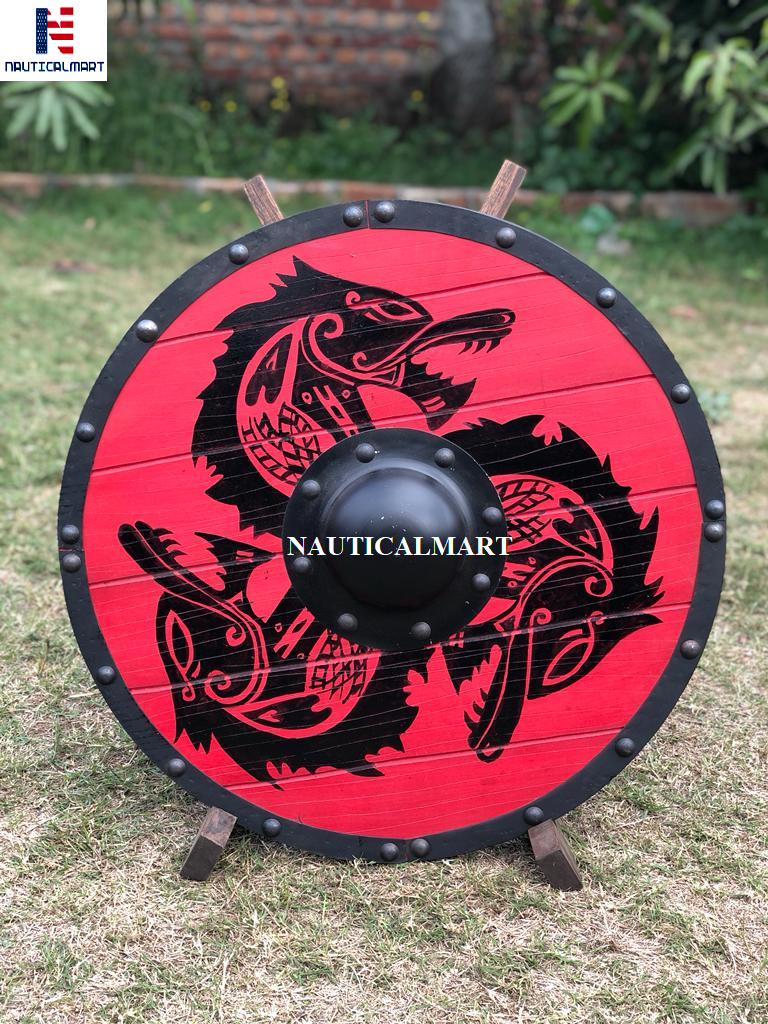 Medieval Viking Knights Battle Ready Round Shield, Viking round shield ...