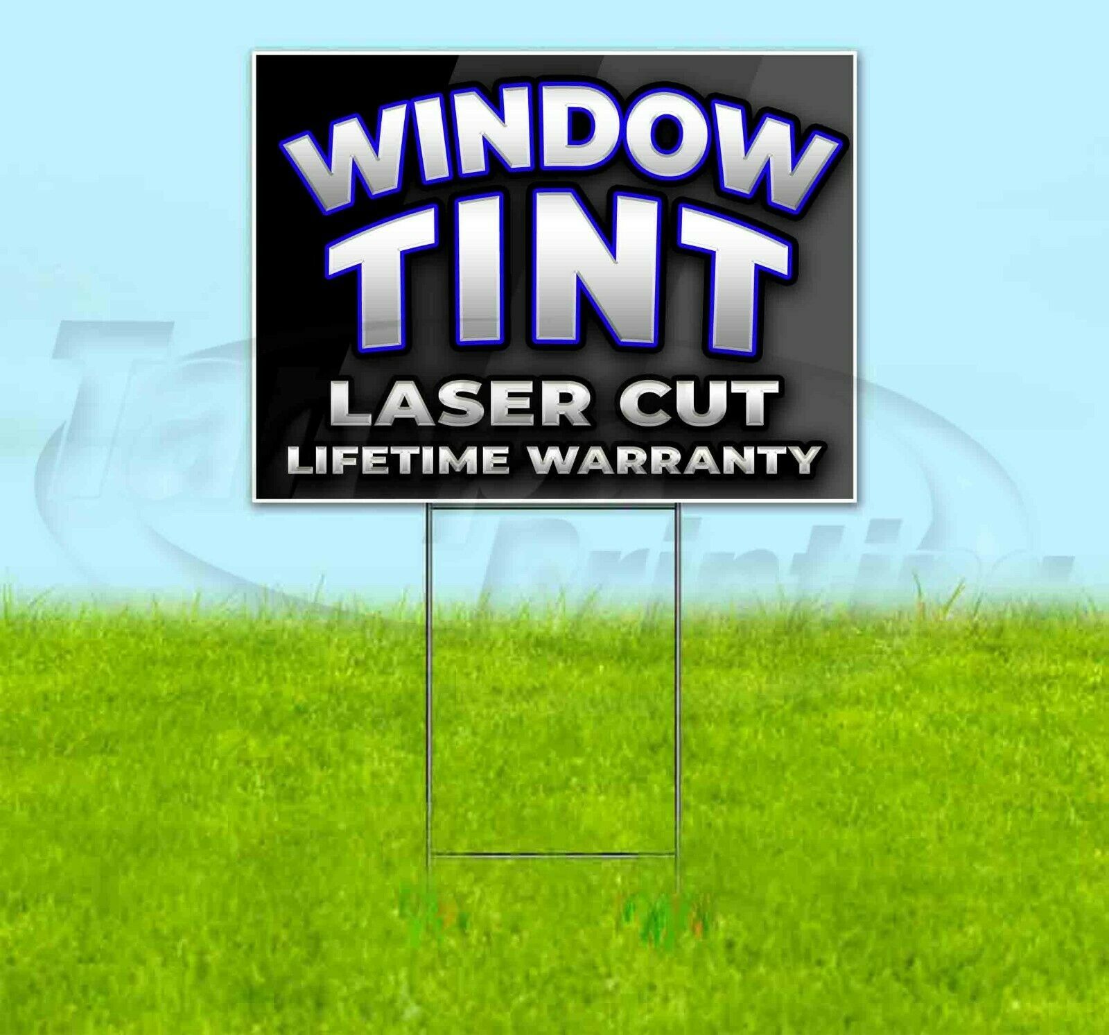 WINDOW TINT Yard Sign Corrugated Plastic Bandit Lawn Decorations USA ...